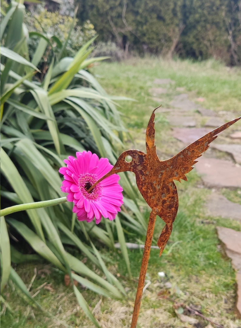 Koliberek metalowa ozdoba ogrodowa corten rdzewiona 054 > Ogrodowe ...